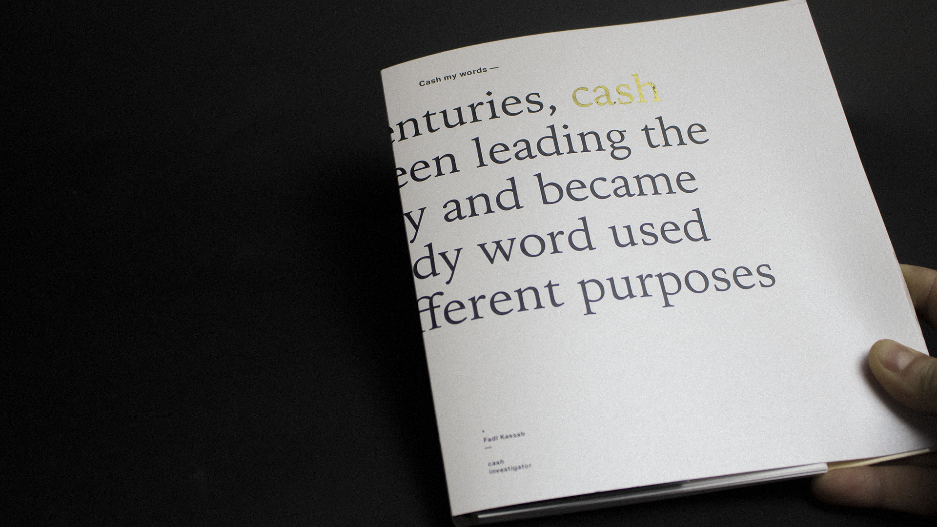 Cash my words | Fadi Kassab